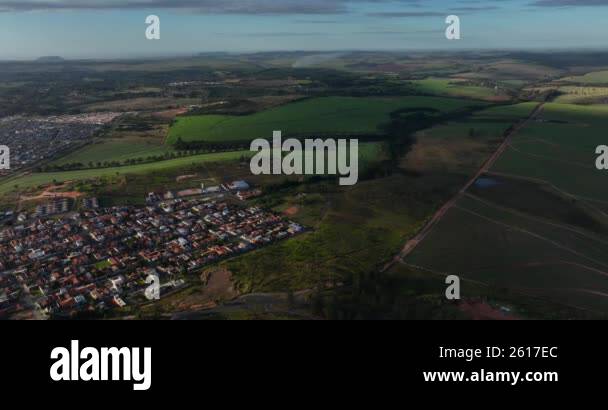 Aerial view of the sugarcane plantation. Botucatu City, Sao Paulo ...