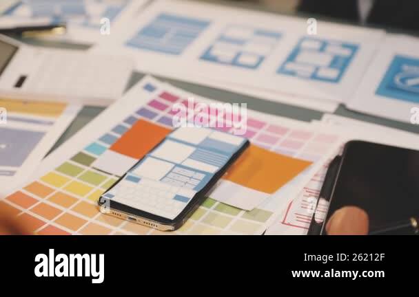 designer using mobile phone Stock Video Footage - Alamy
