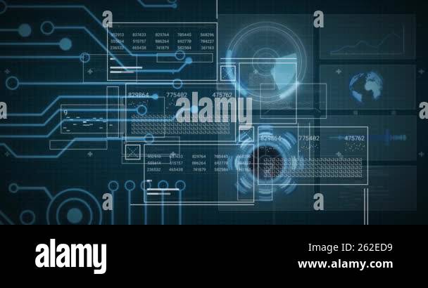 A futuristic interface displays advanced technology and data. It ...