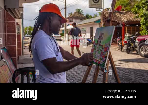 Bayahibe, Dominican Republic 1 January 2025: Dominican artist ...