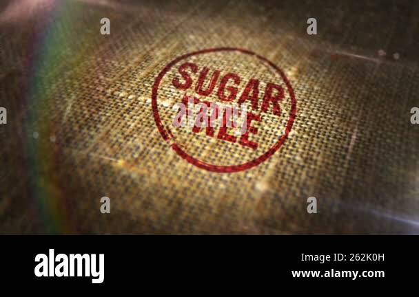 Sugar free food sign stamp on natural linen sack. Healthy diabetic diet ...