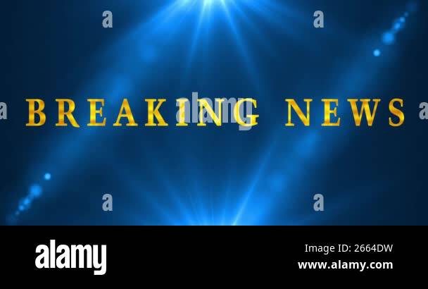 Gold Breaking News text animation on a moving light background in 4K ...