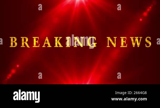 Gold Breaking News text animation on a moving light background in 4K ...