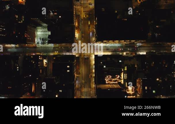Brightly lit intersections in Manhattan, New York City come alive at ...