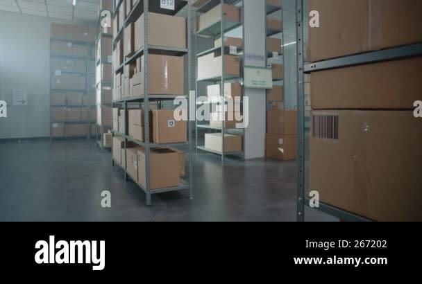 Big Storage, Warehouse Retail Center with Rows of Shelves with ...