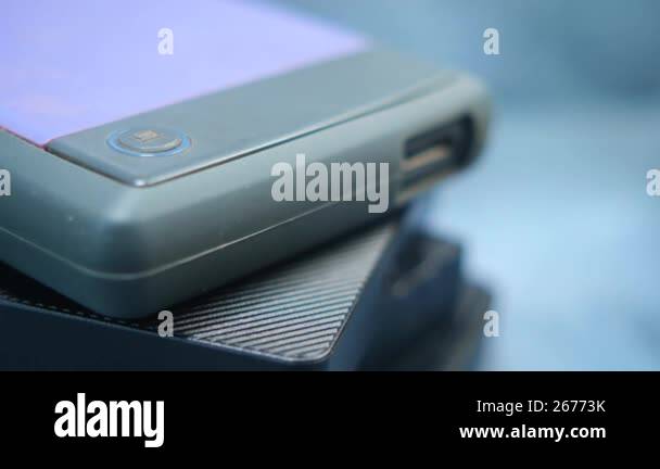 stack of external hard drives on table Stock Video Footage - Alamy