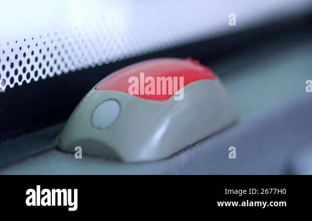 Bus bell switch for stop inside the public bus Stock Video Footage - Alamy