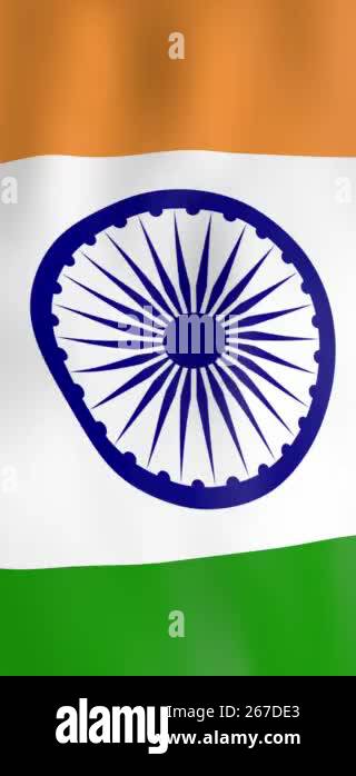 India Flag | Vertical Format Video | 4k Animation Stock Video Footage ...