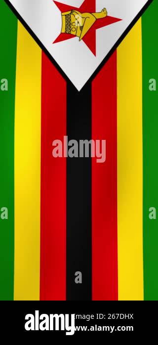 Zimbabwe Flag Waving in The Wind | 4k Vertical Video | Realistic ...