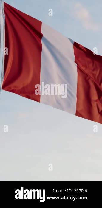 Peru Lima Flag Vertical Cinematic Realistic Waving Dolly Out Blue Sky Stock Video Footage - Alamy