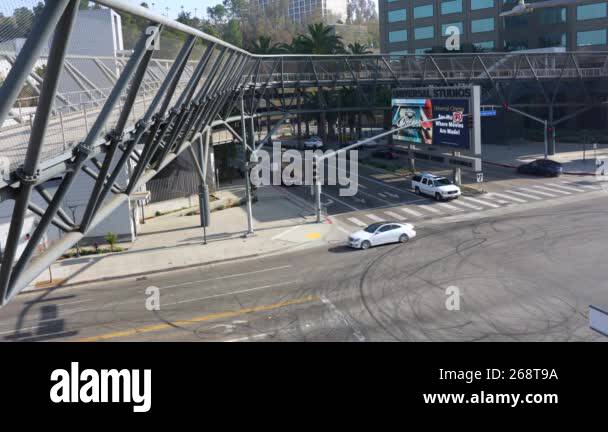 Los Angeles, California - December 24, 2024: View of bustling traffic and Universal Studios ...