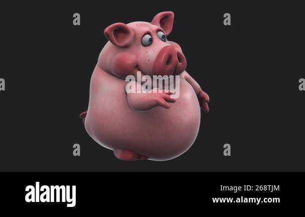 Funny cartoon character pig talking - 3d animation Stock Video Footage ...