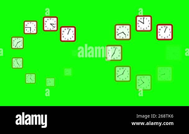 Running clocks circular buffering motion graphics with green screen ...