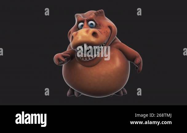 brown dinosaur, funny cartoon character talking, front view - 3D ...