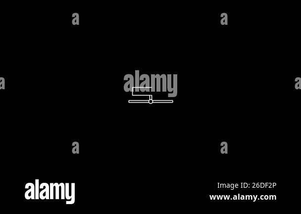 white outline Cloud computing data security 4K animation outline icon ...