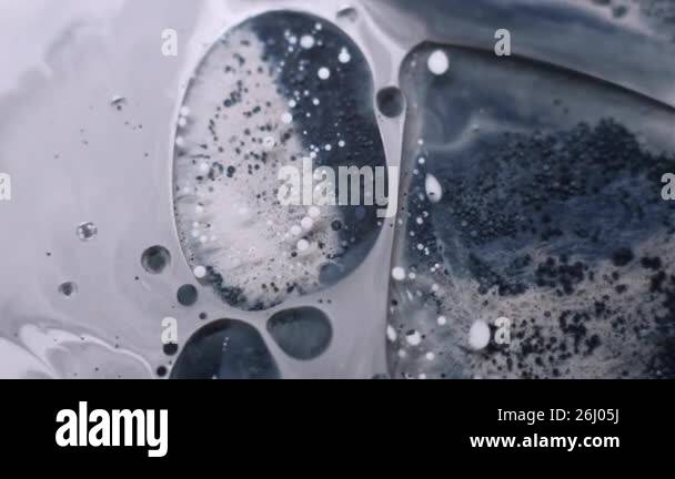 Acrylic blob. Bubble emulsion. Pigment particles floating in grunge ...