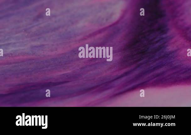 Purple wave. Pink mixture. Opaque paint with sparkling powder ...