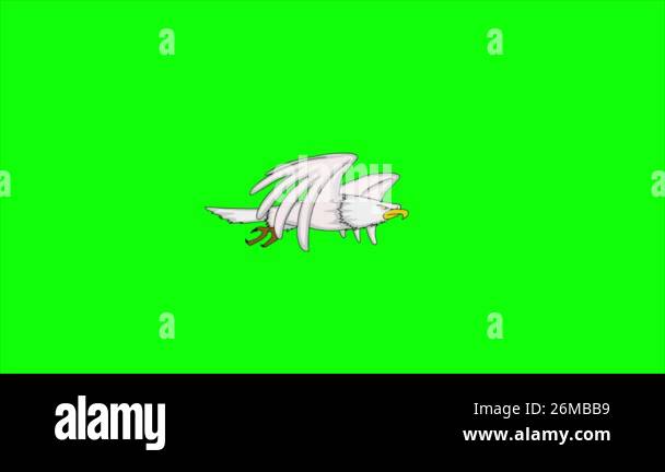 2d Animation Of A White Eagle Flying In Place With A Repetitive ...