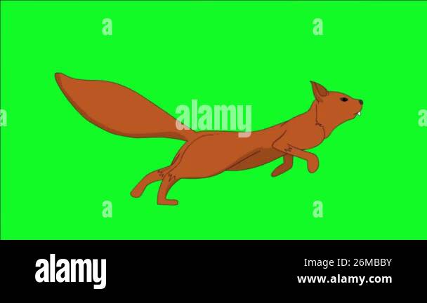 2d Animation Of A light brown Squirrel Running In Place (Looping ...