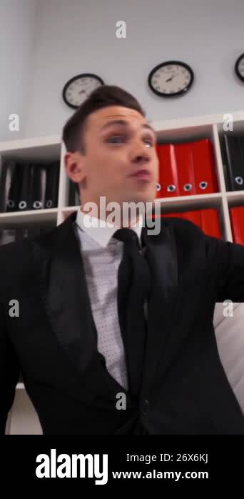 You are fired. Angry businessman boss entrepreneur in formal wear ...