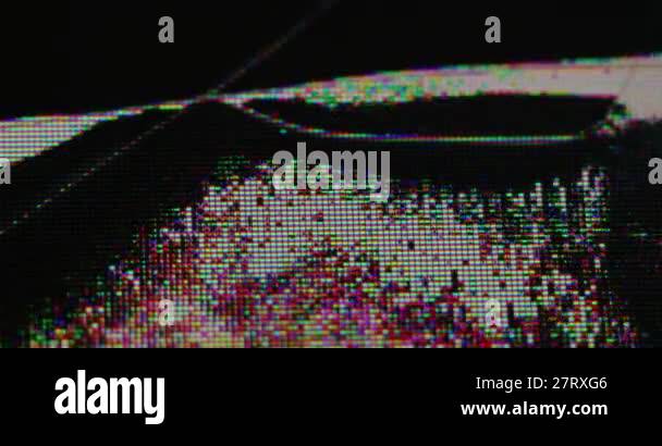 Grunge pixel. Broadcasting problem. Broken screen grainy surface with ...