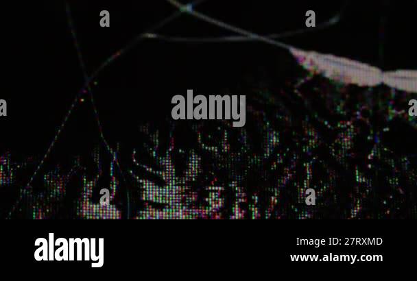 Broken LCD. Noise artifacts. Black defocused flow on pixel glass ...