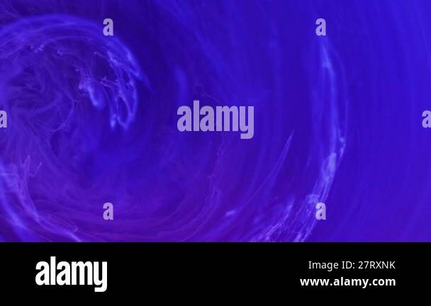 Paint cloud. Smoke vortex. Defocused neon blue purple color gradient glowing ink water blend ...