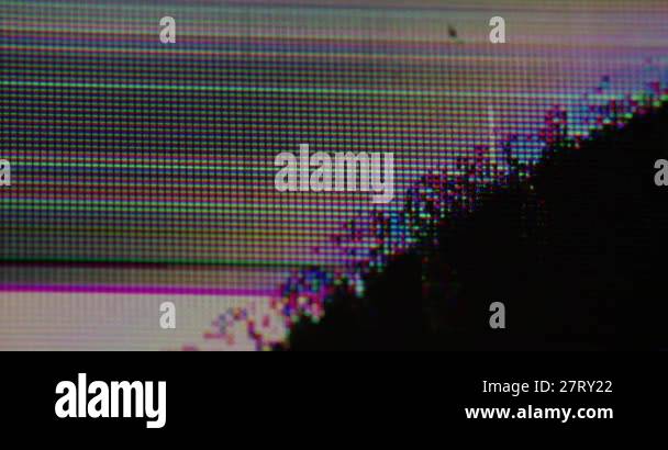 VHS noise. Damaged TV. Distorted pixel color screen grid of analog ...