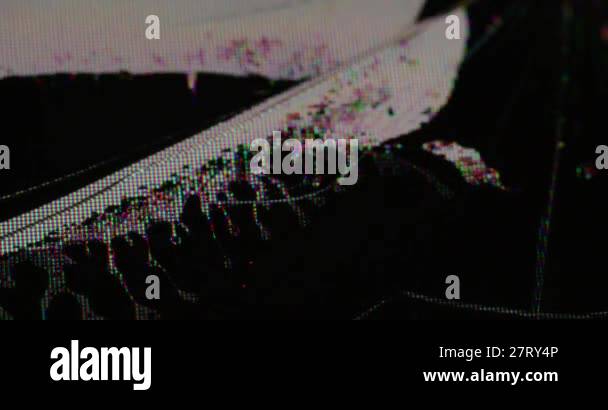 Damaged matrix. Screen texture. Display cracked with wet glitch ...