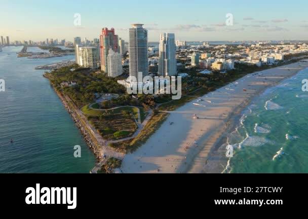 Breathtaking aerial shot beautifully captures the Miami Beach skyline ...