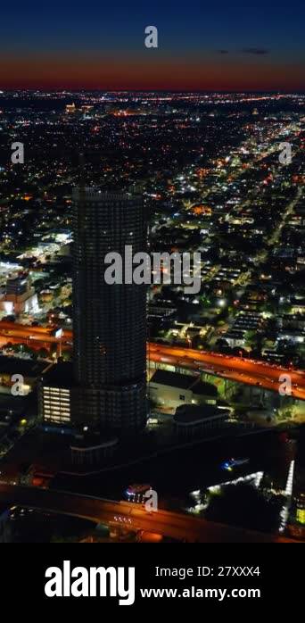 Stunning view of Miami, Florida at night. Amazing panorama with ...