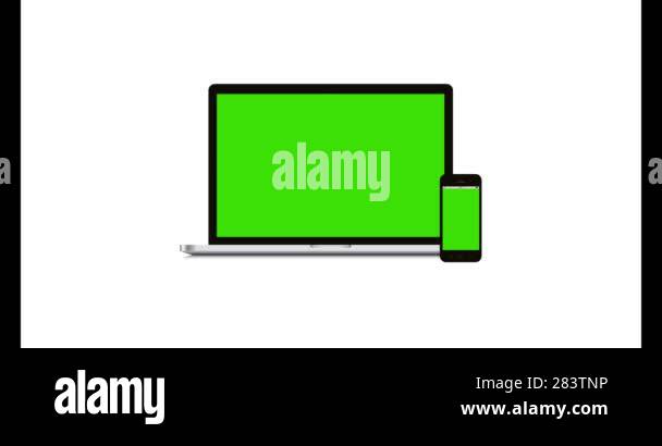 Laptop Mockups Animation Green ScreenModern Digital Devices Mockups ...