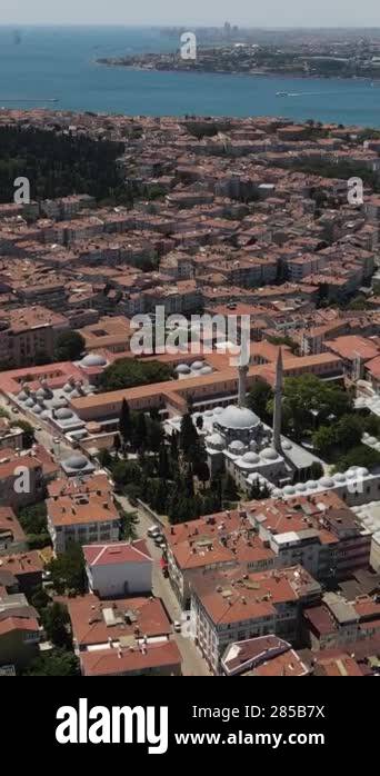 The drone is lost in the sky and looking around, the historically and ...