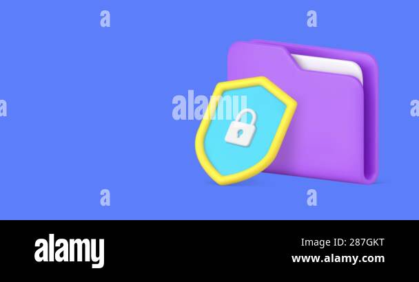 Document information protection file folder shield lock banner copy ...