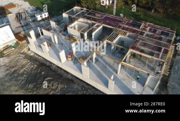 The process of building a modern hospital, footage of a hospital under ...