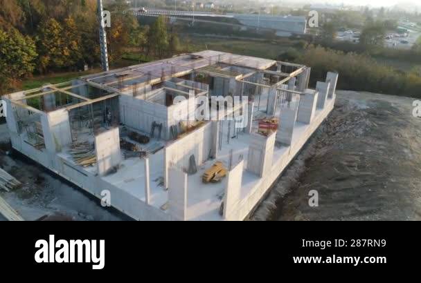 The process of building a modern hospital, footage of a hospital under ...