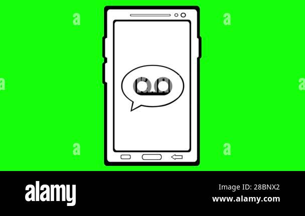 video animation drawing icon mobile phone with speech bubble and voice ...