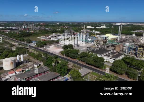 camacari, bahia, brazil - december 26, 2024: aerial view of a factory ...