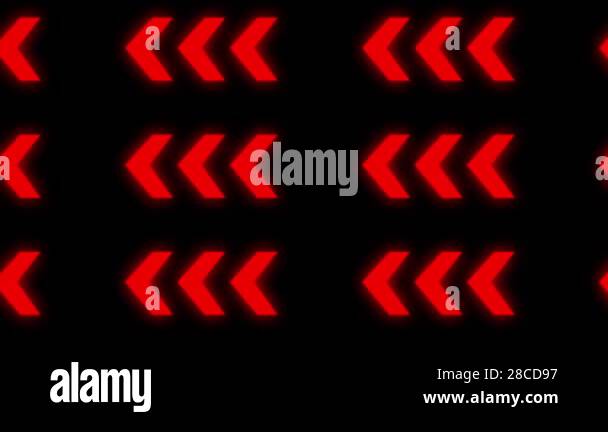 red arrow moving left on black background Animation of arrows sign ...