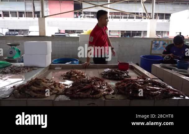 Kota Kinabalu, Malaysia - february 18, 2020 : Street scene of business ...