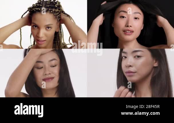 Four women from different backgrounds engage in their skincare routines ...