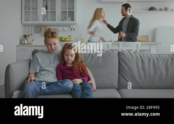 Tensions rise in a domestic setting as a couple argues about an issue ... Tensions rise in a domestic setting as a couple argues about an issue ...