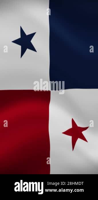 Panama Waving Flag in Vertical Orientation. Realistic Flag Animation ...