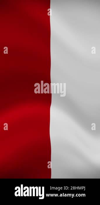 Indonesia Waving Flag in Vertical Orientation. Realistic Flag Animation ...