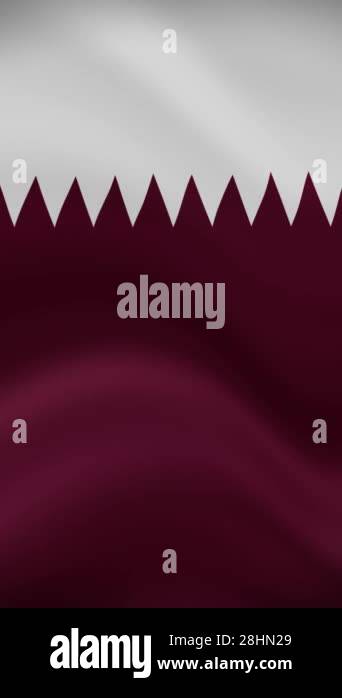 Qatar Waving Flag in Vertical Orientation. Realistic Flag Animation ...