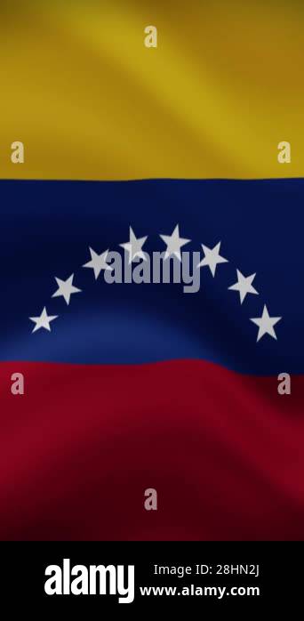 Venezuela Waving Flag in Vertical Orientation. Realistic Flag Animation ...