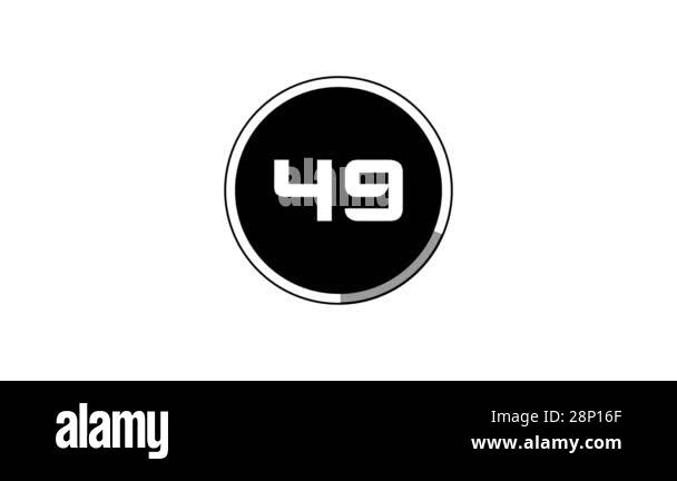Creative 60 seconds countdown timer with loading white color in black ...