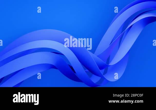 Abstract 3D design with smooth, flowing blue wave shapes against a ...
