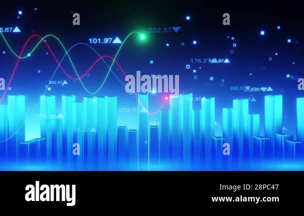 Stock market abstract finance background with motion graph, camera ...