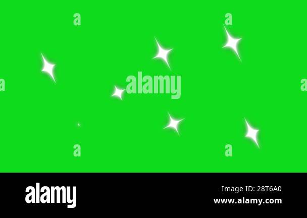 Sparkling twinkling stars Shine animation on green screen background ...